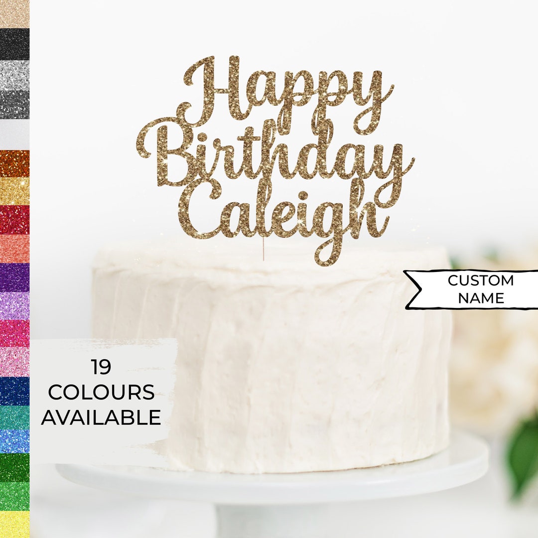 Custom Cake Topper, Custom Happy Birthday Cake Topper, Cardstock Cake ...