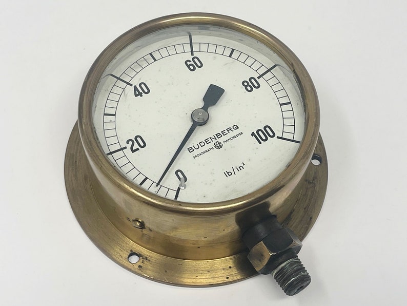Rare Vintage Budenberg Gauge Broadheath Manchester Solid Brass - Etsy