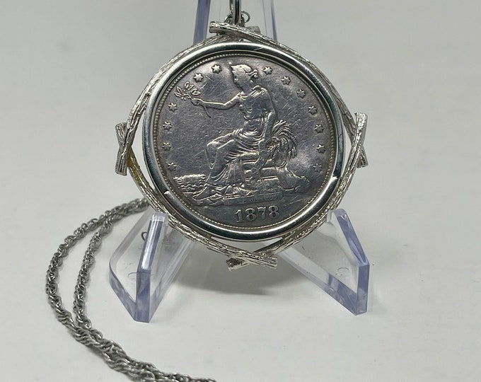 Antique Rare 1878 Trade Dollar Locket, Box Dollar, Opium Dollar - Etsy