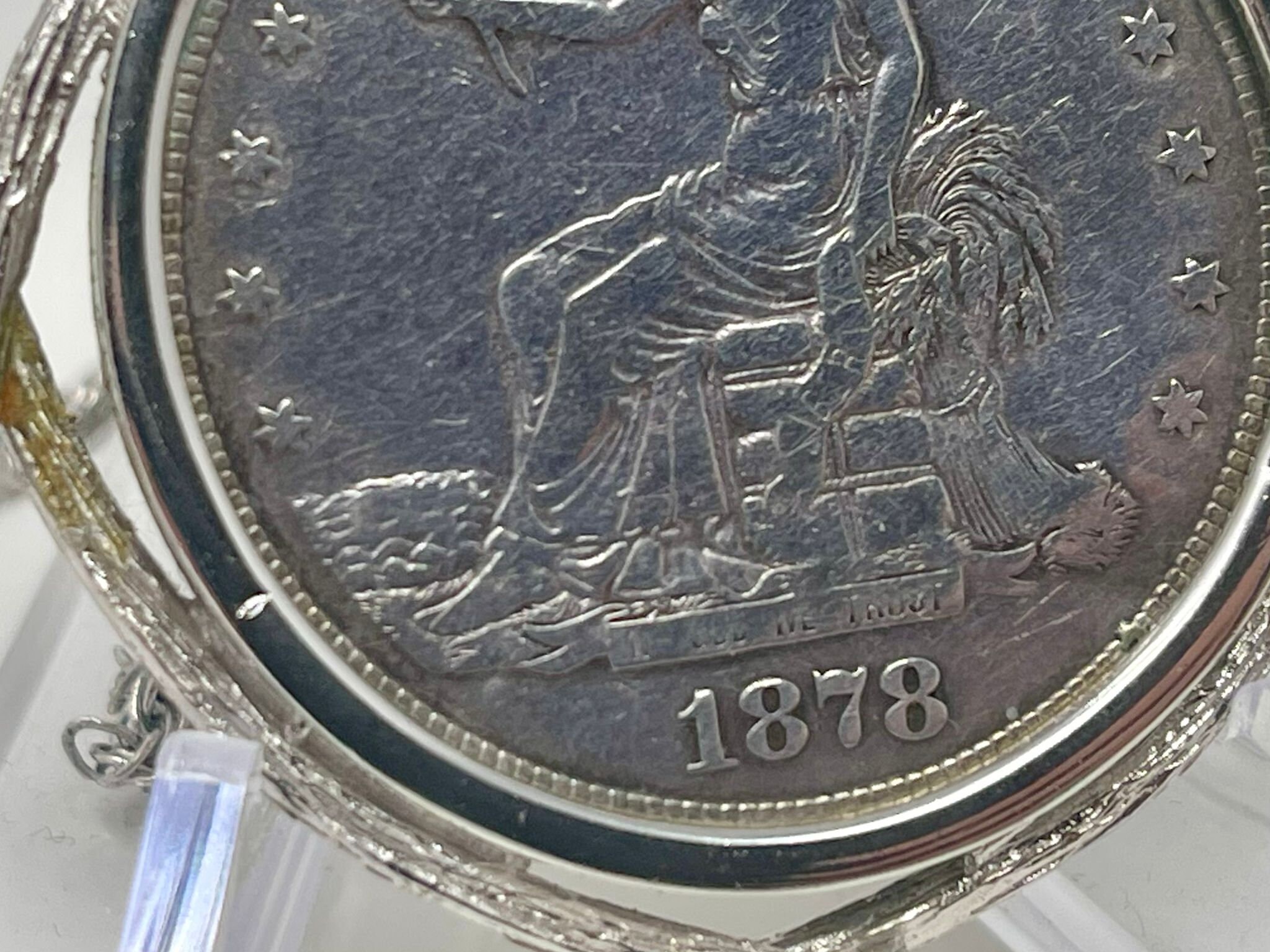 Antique Rare 1878 Trade Dollar Locket, Box Dollar, Opium Dollar - Etsy