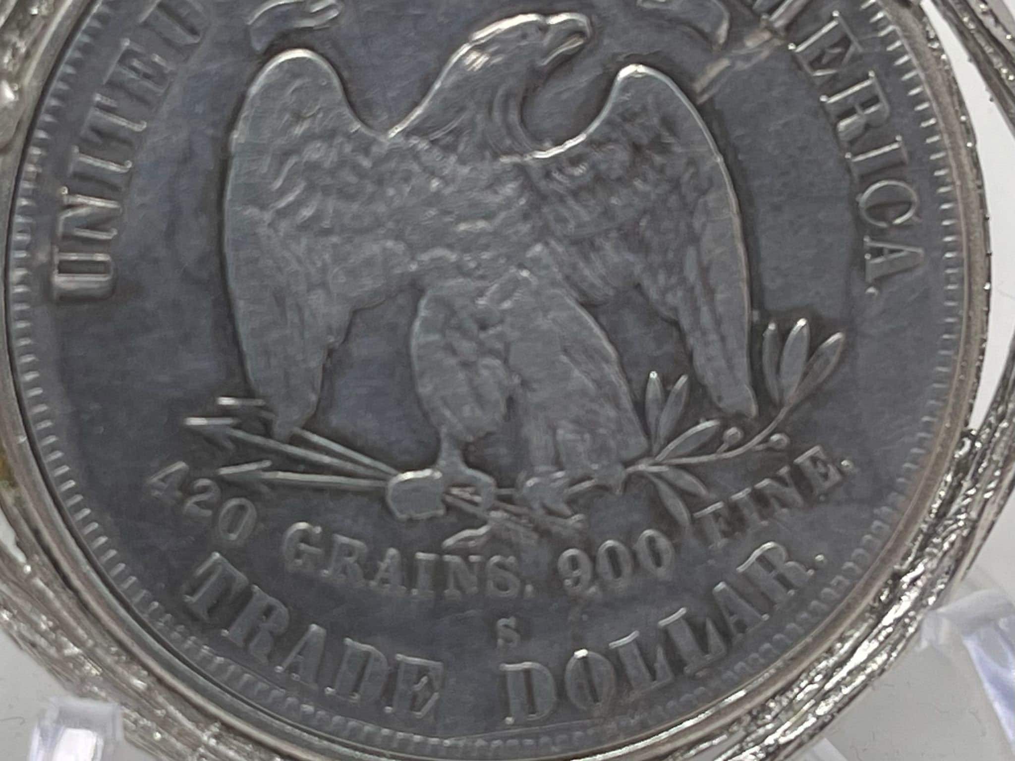 Antique Rare 1878 Trade Dollar Locket, Box Dollar, Opium Dollar - Etsy