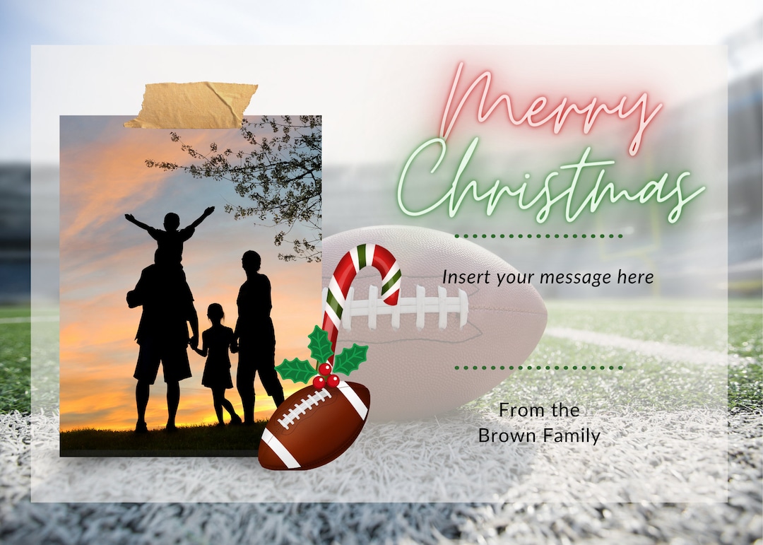 Football Christmas Card Fully Customizable - Etsy