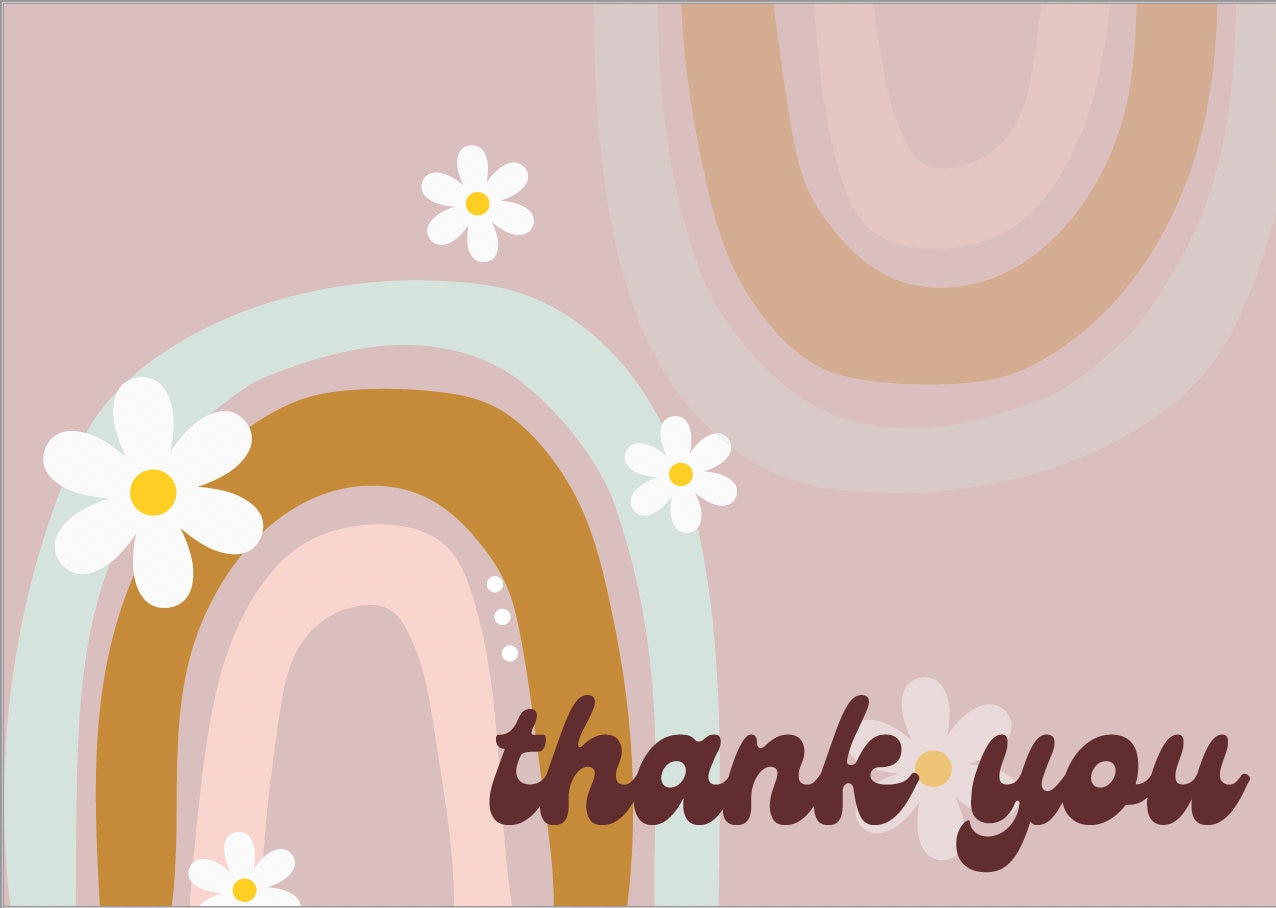 Thank You Card Template Canva | Edit and Customize | Print From Home - Etsy