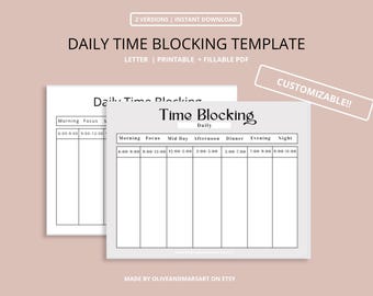 Time Blocking Daily Planner - Etsy