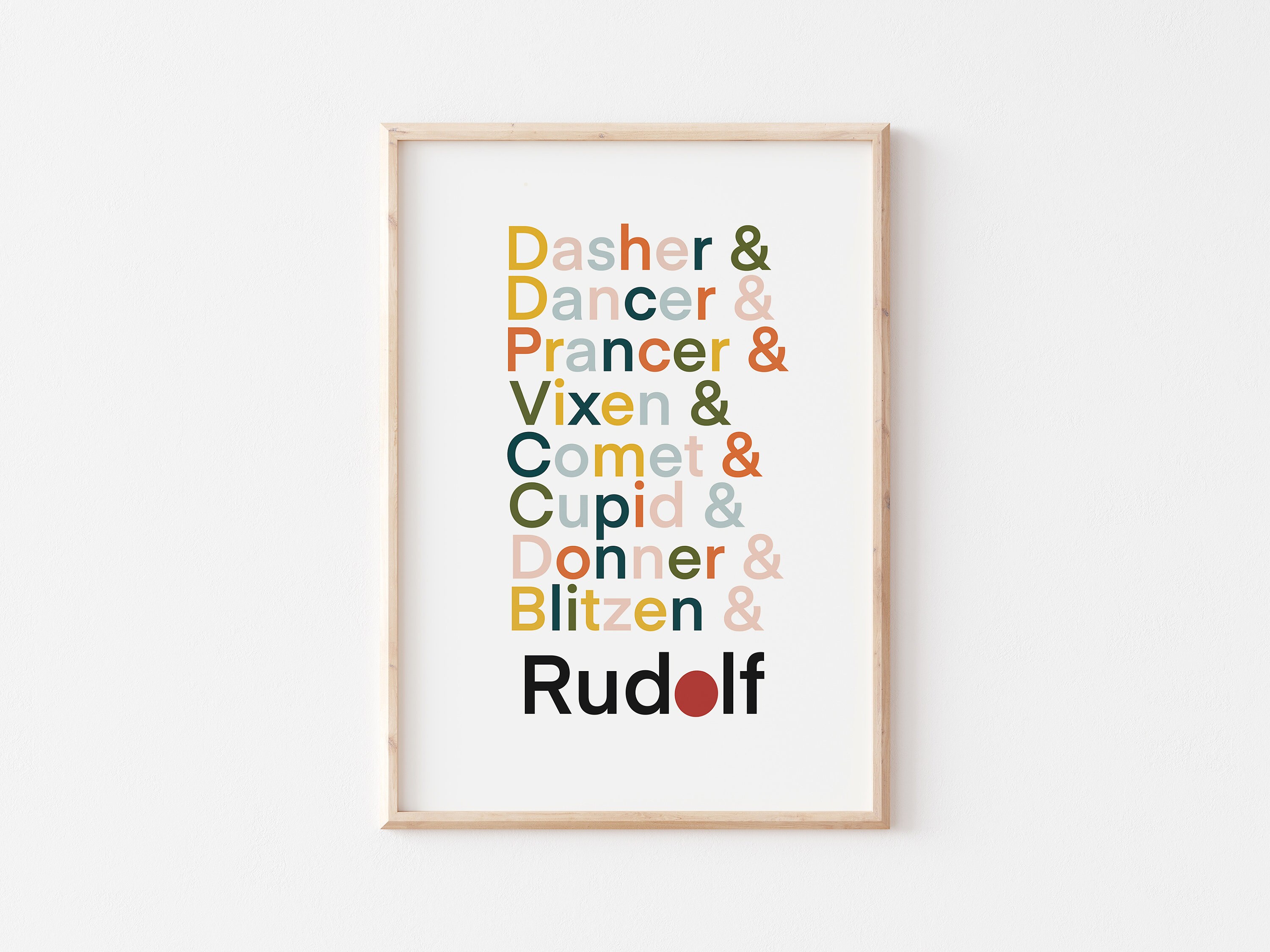 Rudolph and Reindeer Names Digital Download Instant Christmas Art - Etsy