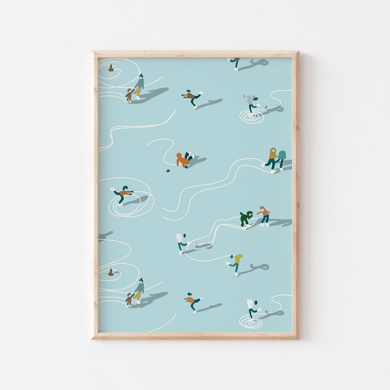 Ice Skating Print - Etsy