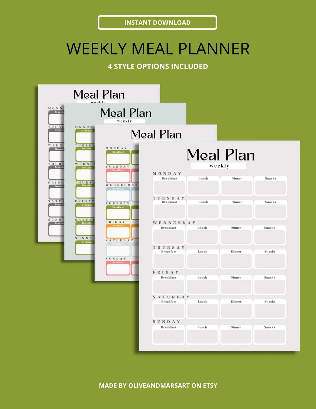 Weekly Meal Planner, Meal Calendar, Family Meal Planning, Meal Prep ...