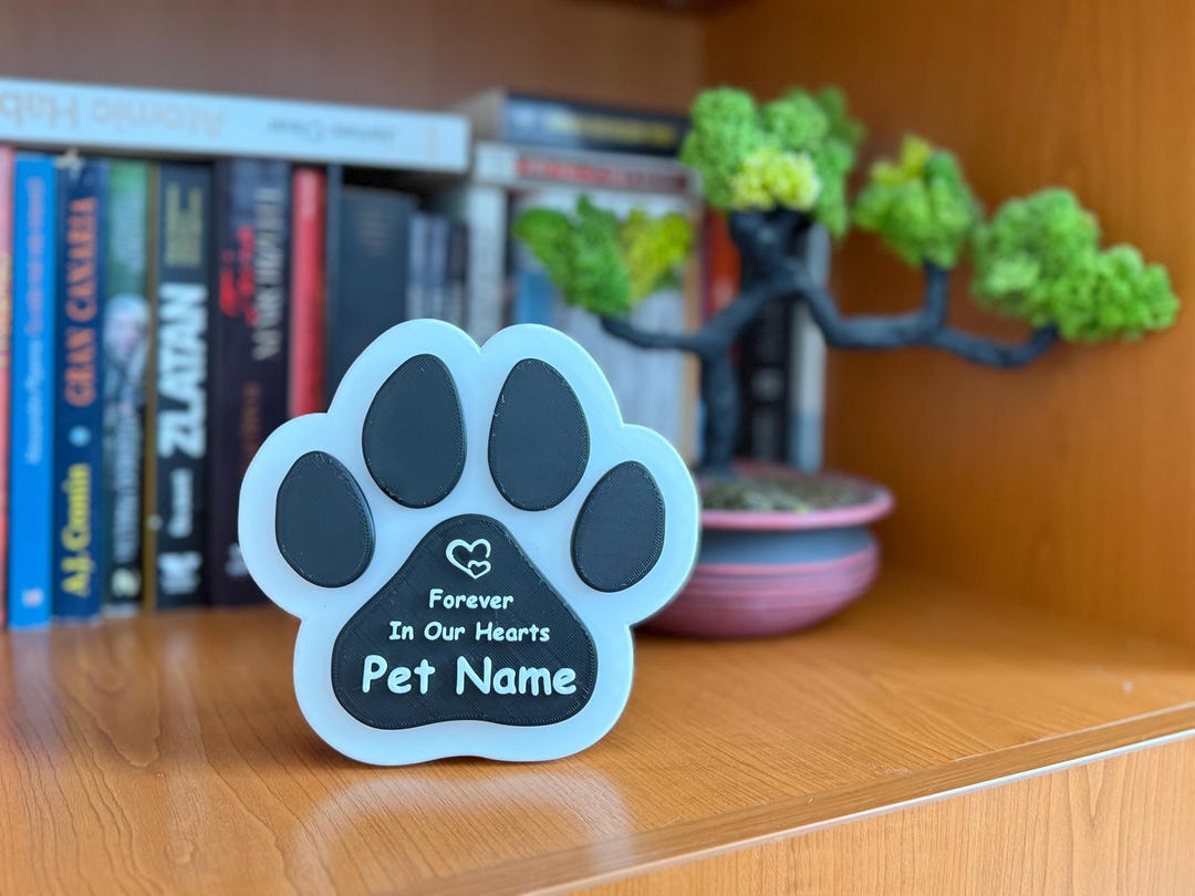 Custom 3D Printed Pet Memorial Stone: Personalized Dog Cat Grave Marker ...