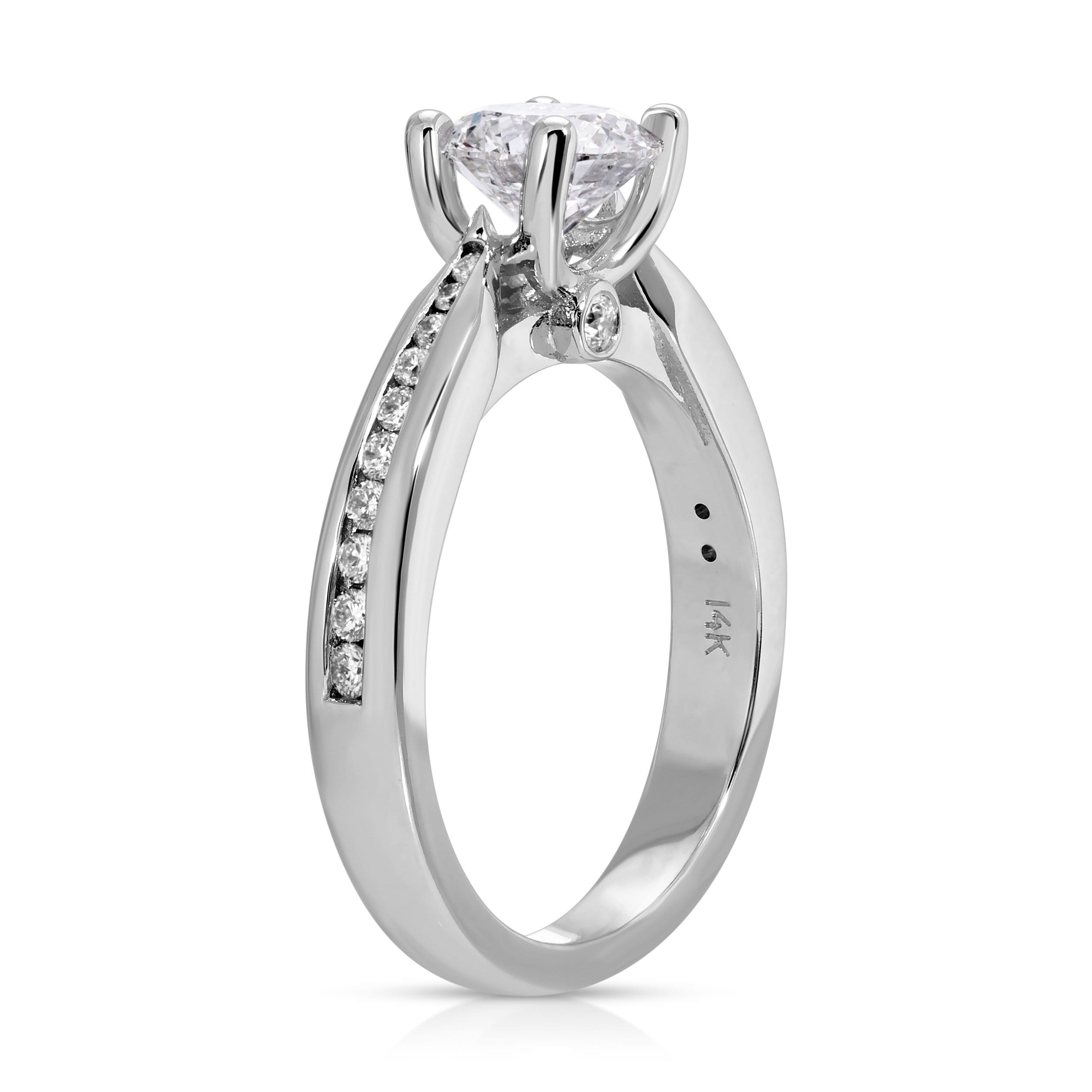 Lab Diamond Wedding Ring Set Invisible Basket Set Solitaire Round ...