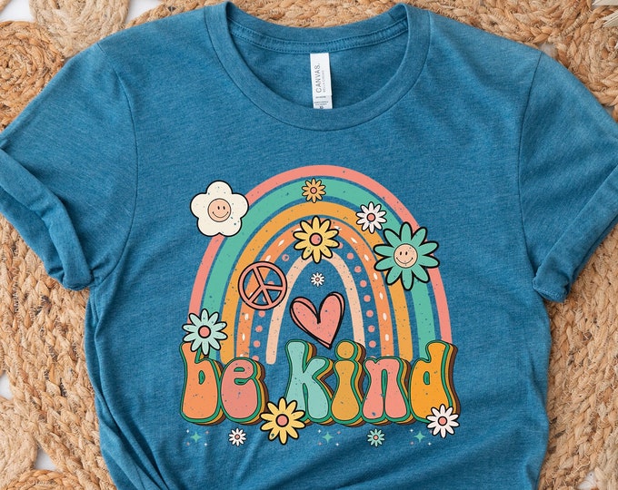 Be Kind Shirt, Smiley Face Shirt, Positive Shirt, Retro Be Kind Shirt ...