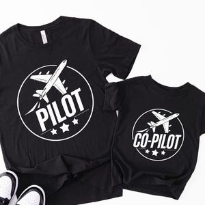 Dad Son Pilot Co-pilot Matching T-shirts, Airplane Theme Father's Day ...