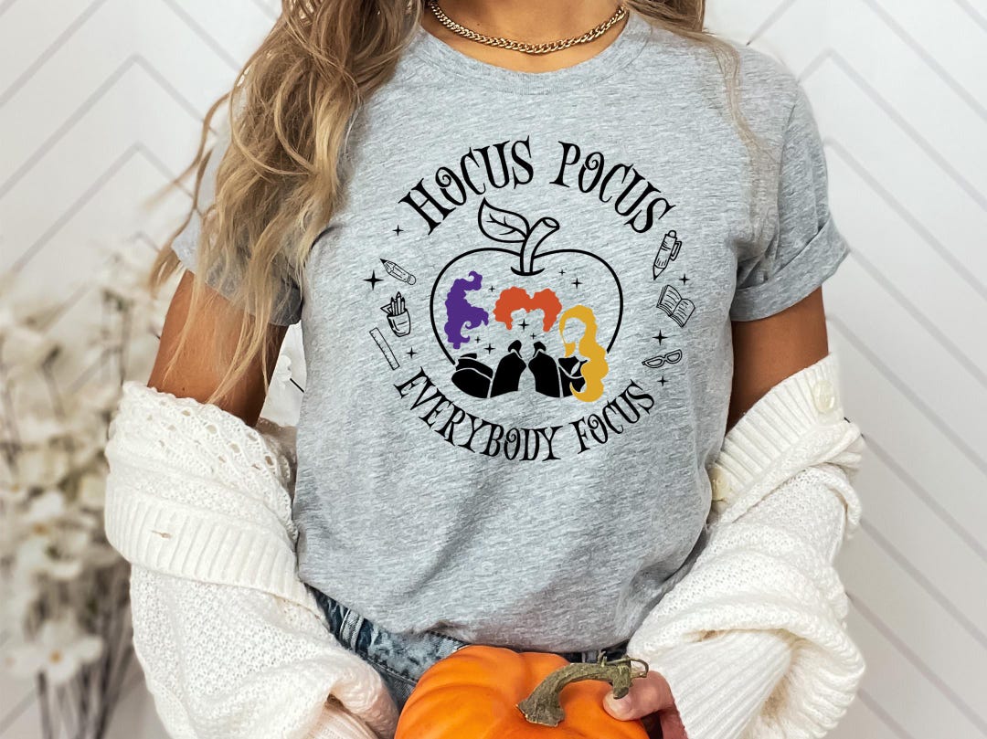 Hocus Pocus Teacher Shirt: Halloween Apple Design - Etsy