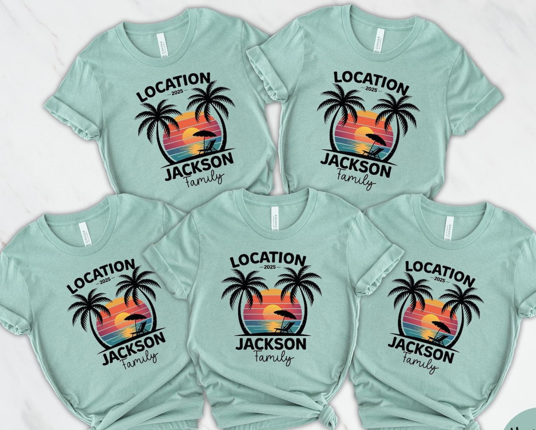 Custom Location Group Shirts: Family Beach Trip Matching Tops - Etsy