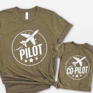 Dad Son Pilot Co-pilot Matching T-shirts, Airplane Theme Father's Day ...