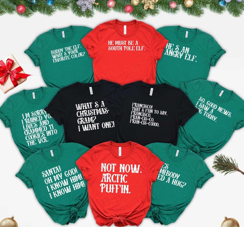 Elf Movie Christmas Shirt Set: Funny Buddy Quote, Family Matching - Etsy