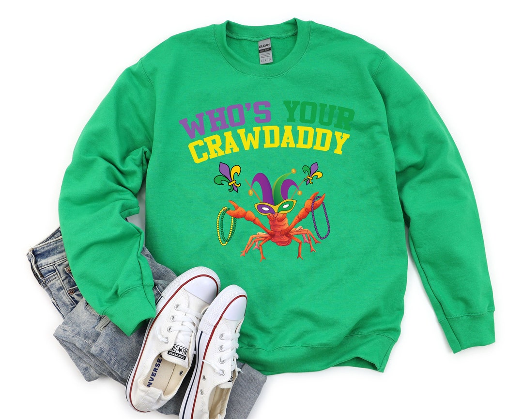 Craw Daddy Mardi Gras Shirt - Funny Crawfish Tee With Louisiana Charm ...