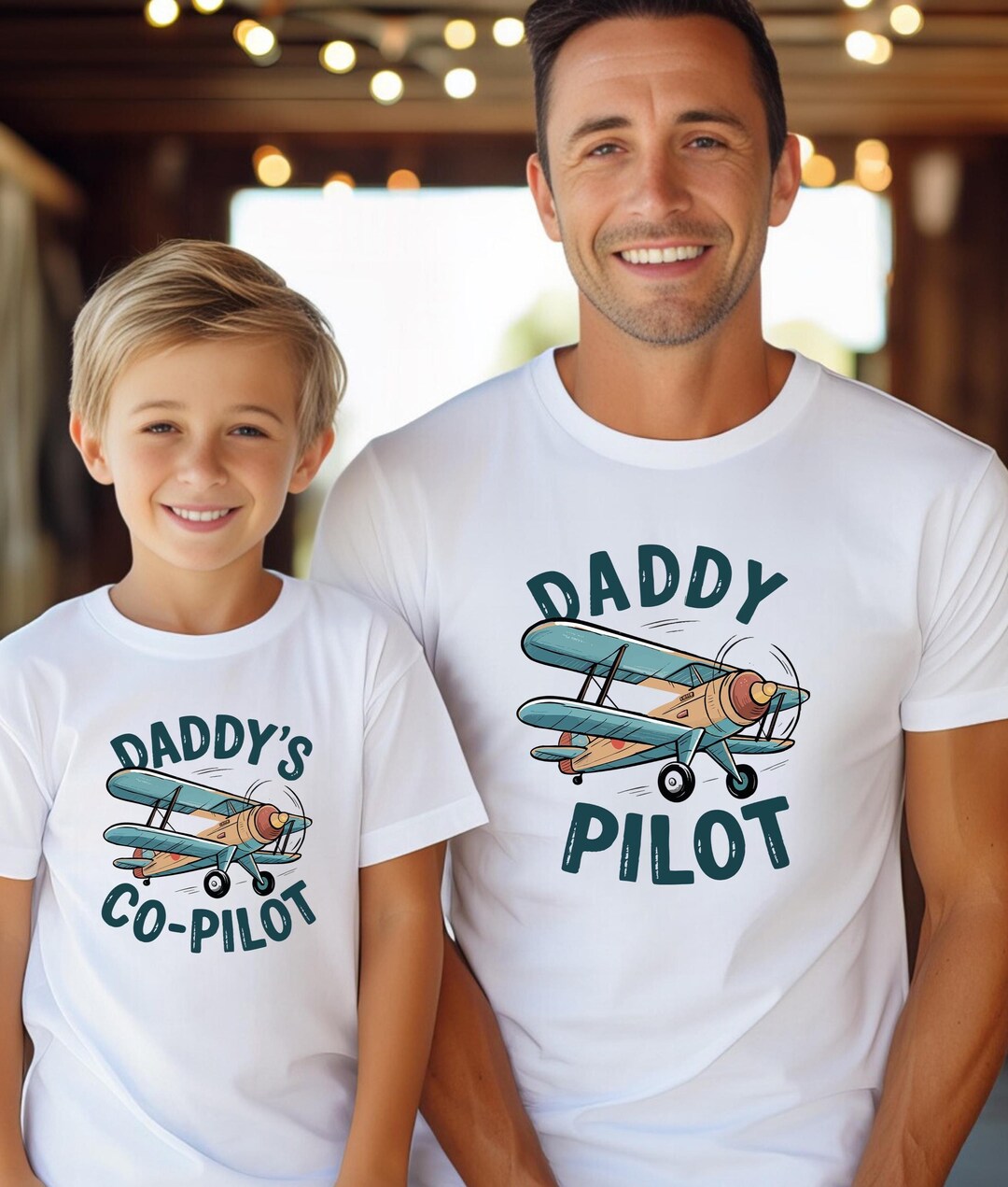 Daddy Pilot and Co-pilot Shirts, Personalized Fathers Day Matching ...