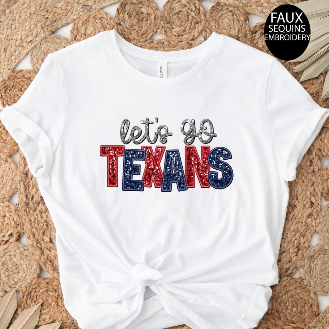 Texans Game Day Shirt: Women's Faux Sequin Football Tee - Etsy