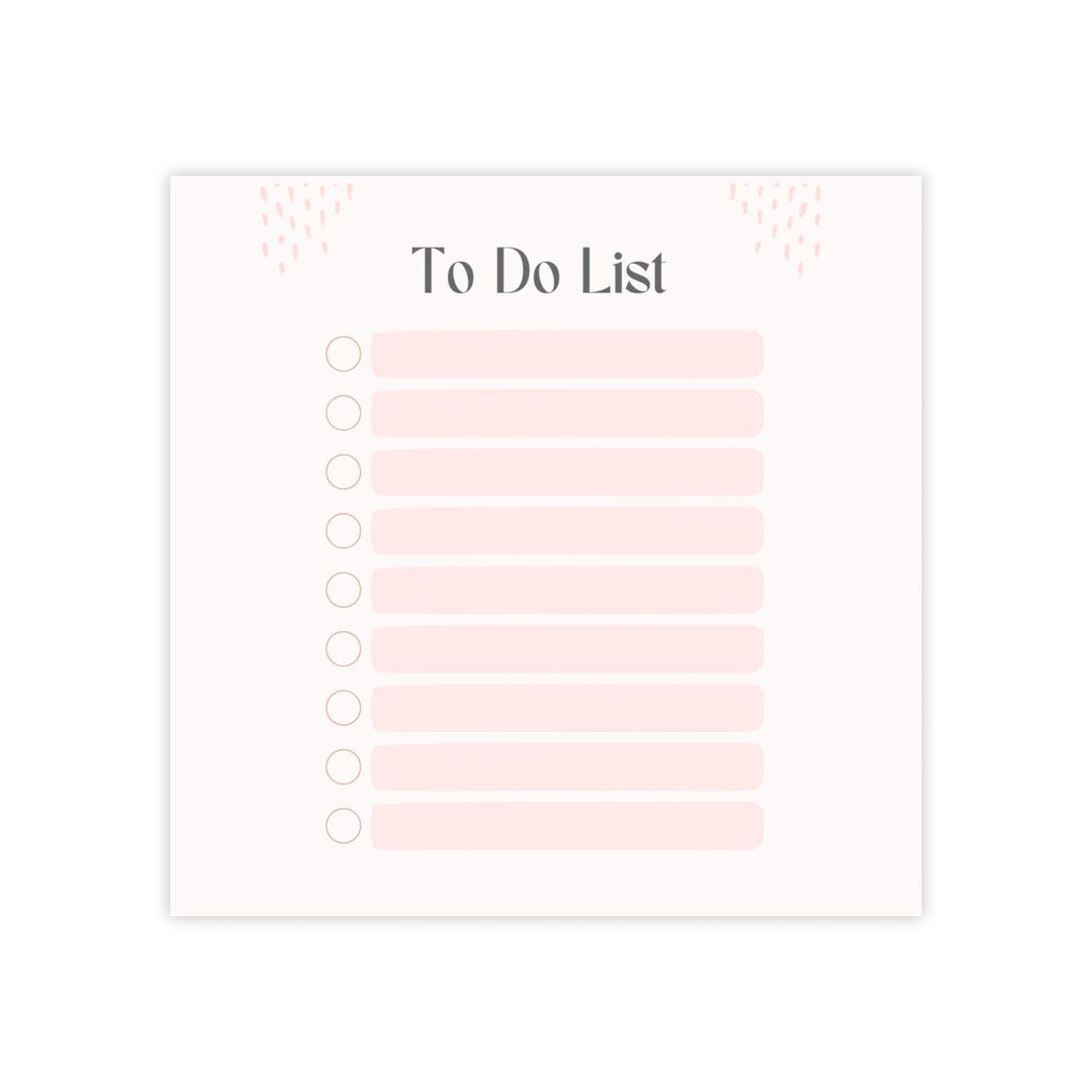 To Do List Post-it Note Pad | Pink Checklist Sticky Notes - Etsy