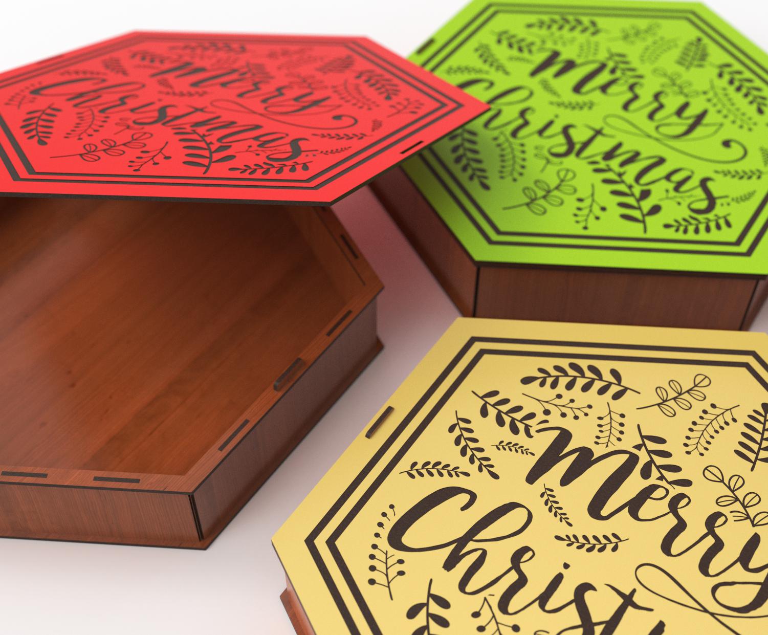 Wood Christmas Gift Box Template, DIY Printable Box, Holiday Craft ...