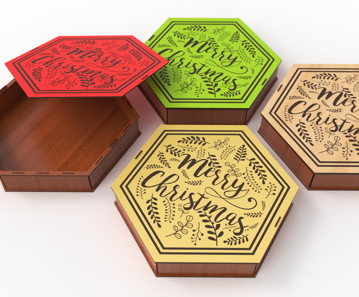 Wood Christmas Gift Box Template, DIY Printable Box, Holiday Craft ...
