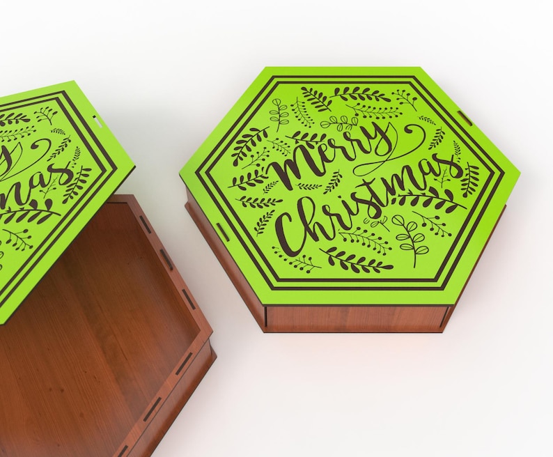 Wood Christmas Gift Box Template, DIY Printable Box, Holiday Craft ...