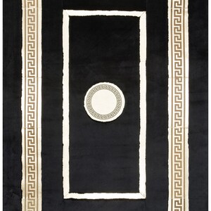 White and Gold Plush Rug, Whitefaux Leather Area Rug, White and Gold ...