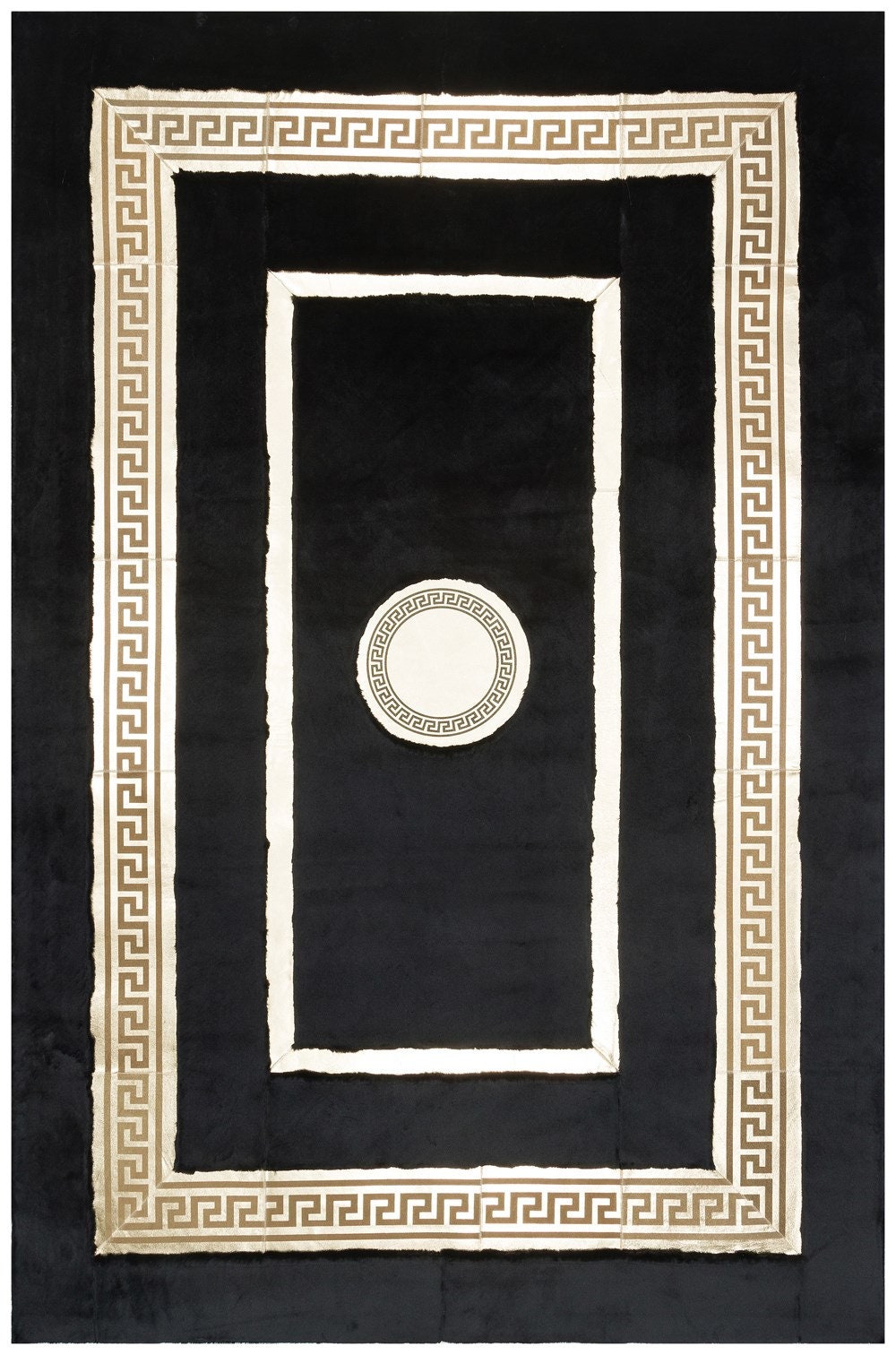 White and Gold Plush Rug Whitefaux Leather Area Rug White - Etsy