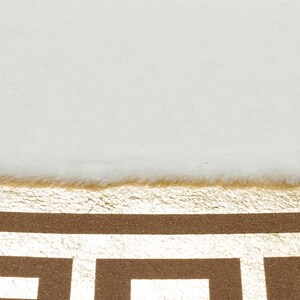 White and Gold Plush Rug, Whitefaux Leather Area Rug, White and Gold ...