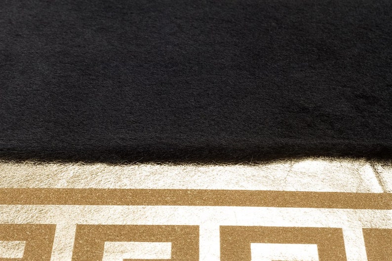 White and Gold Plush Rug Whitefaux Leather Area Rug White - Etsy