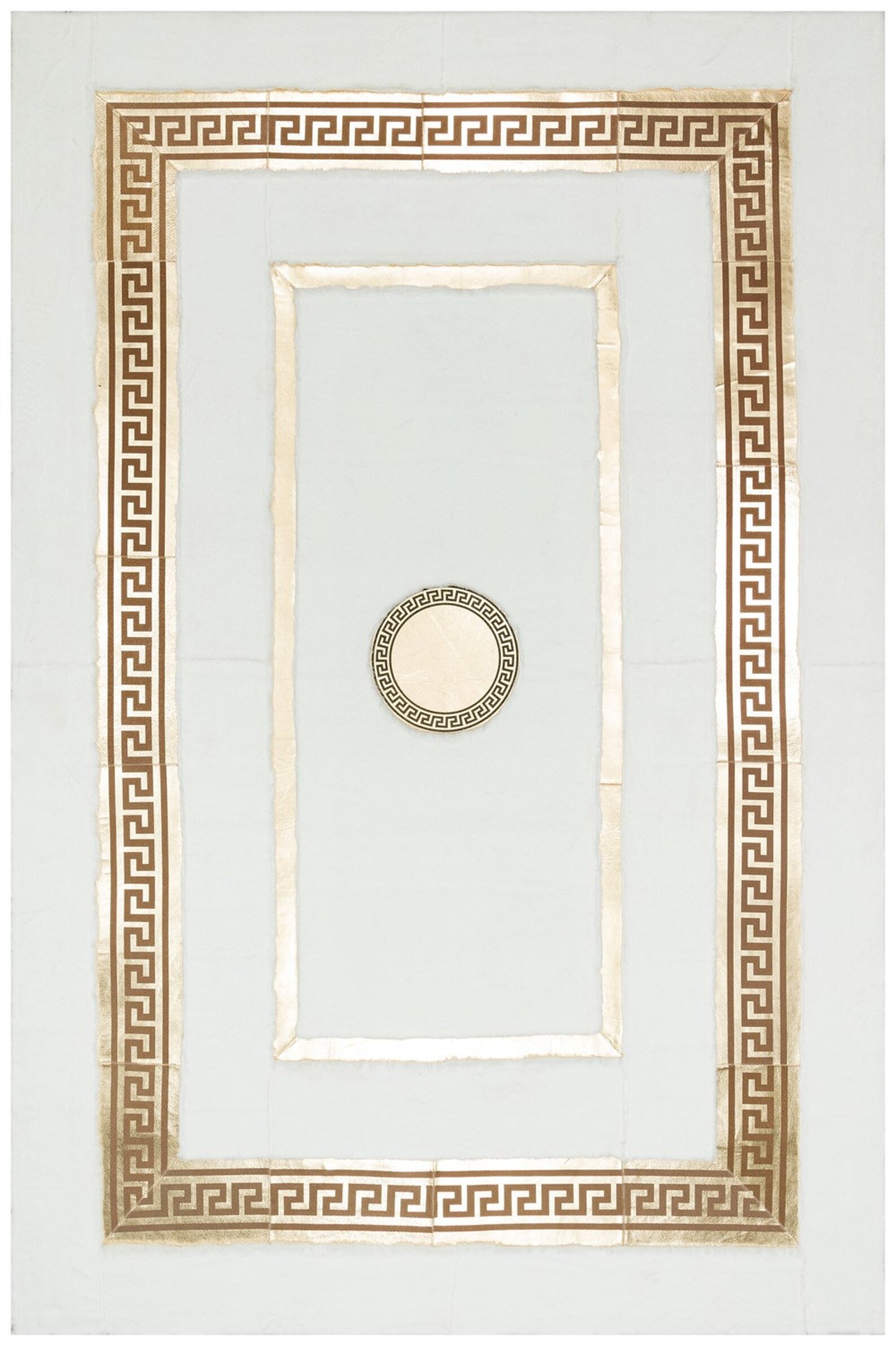 White and Gold Plush Rug Whitefaux Leather Area Rug White - Etsy