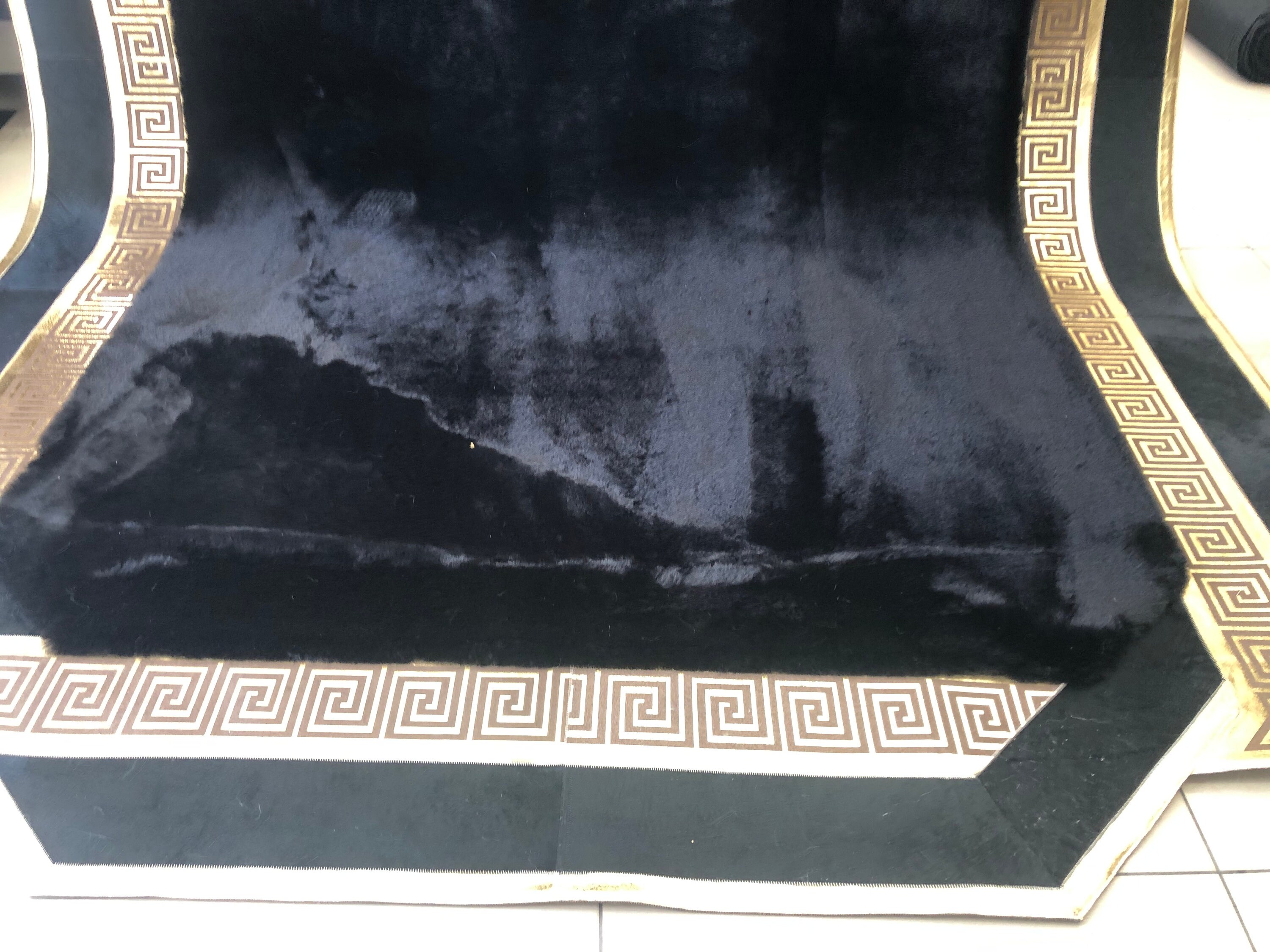 Black and Gold Plush Area Rug Black and Gold Soft Carpet - Etsy