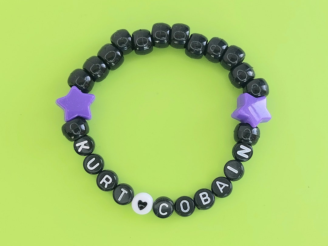 Kurt Cobain Memorial Beaded Bracelet. Emo Jewellery, Goth, Emo Bracelet ...