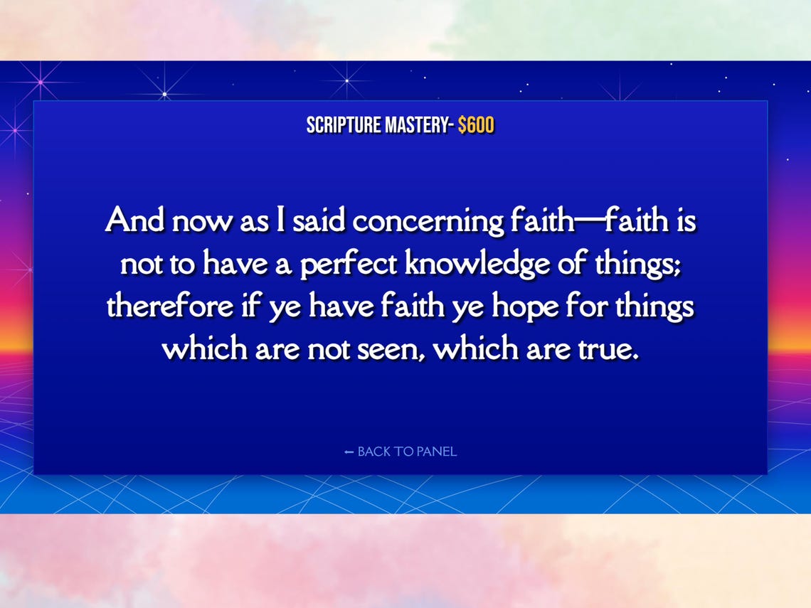Book of Mormon Jeoparty Game | Fun LDS Activity | Who Said It, Miracles ...