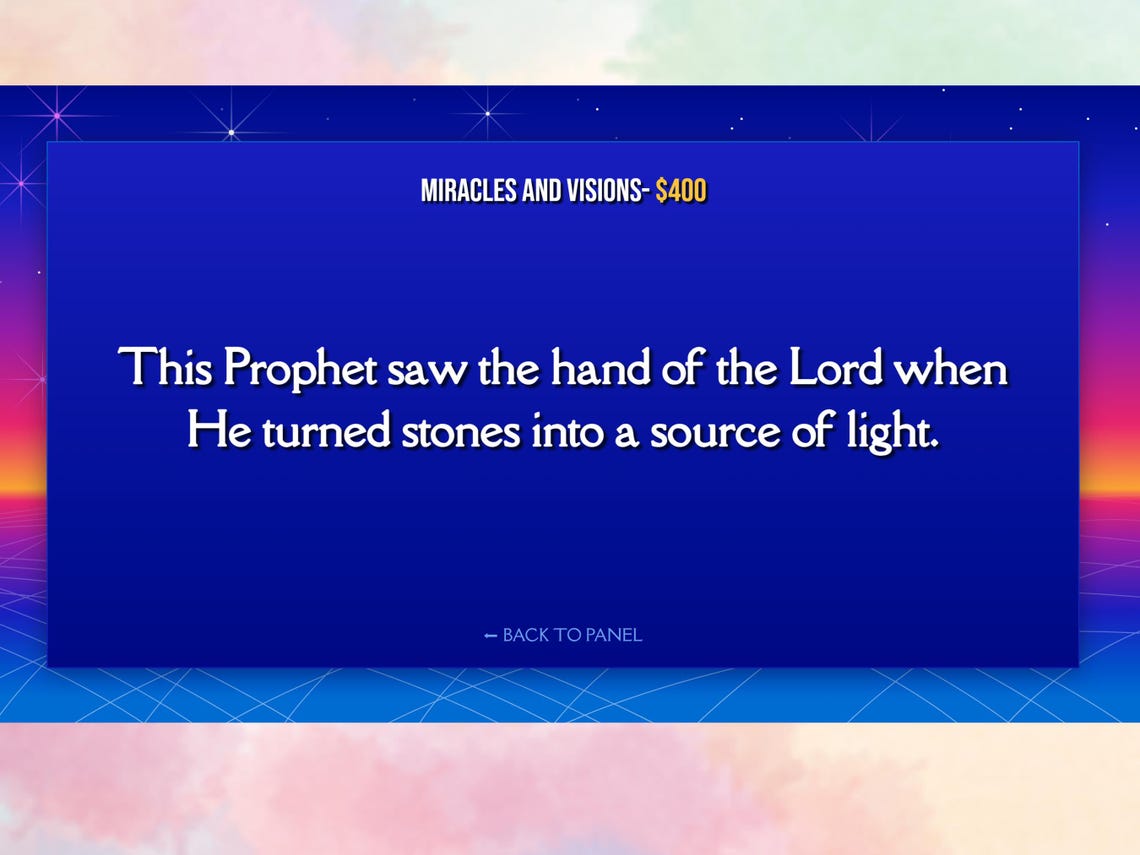 Book of Mormon Jeoparty Game | Fun LDS Activity | Who Said It, Miracles ...