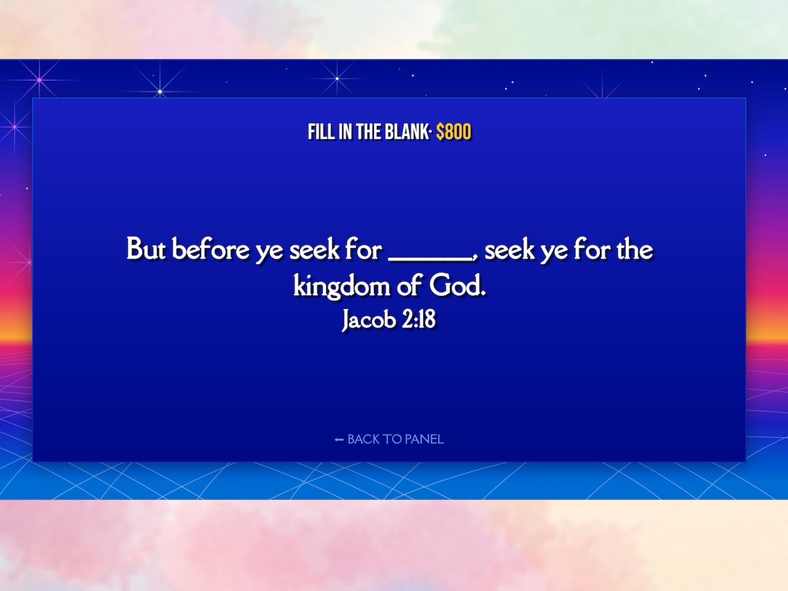 Book of Mormon Jeoparty Game | Fun LDS Activity | Who Said It, Miracles ...
