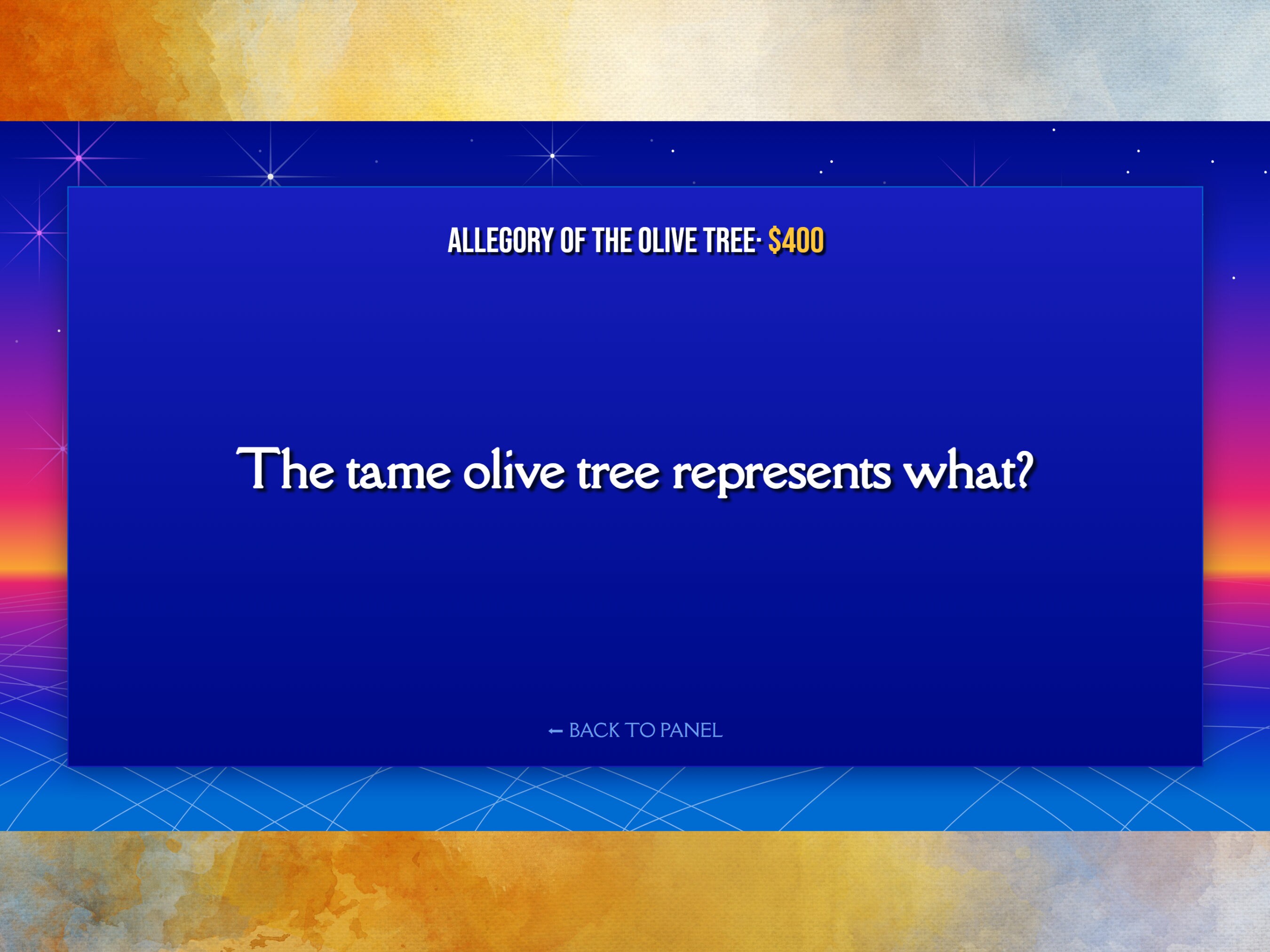 Book of Mormon Jeoparty Game-jacob, Enos, Jarom, Omni, Words of Mormon ...