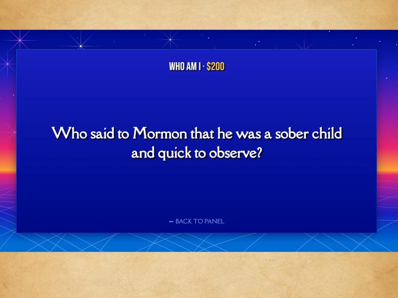 Mormon Jeoparty Game | LDS Book of Mormon Trivia | Powerpoint & Google ...