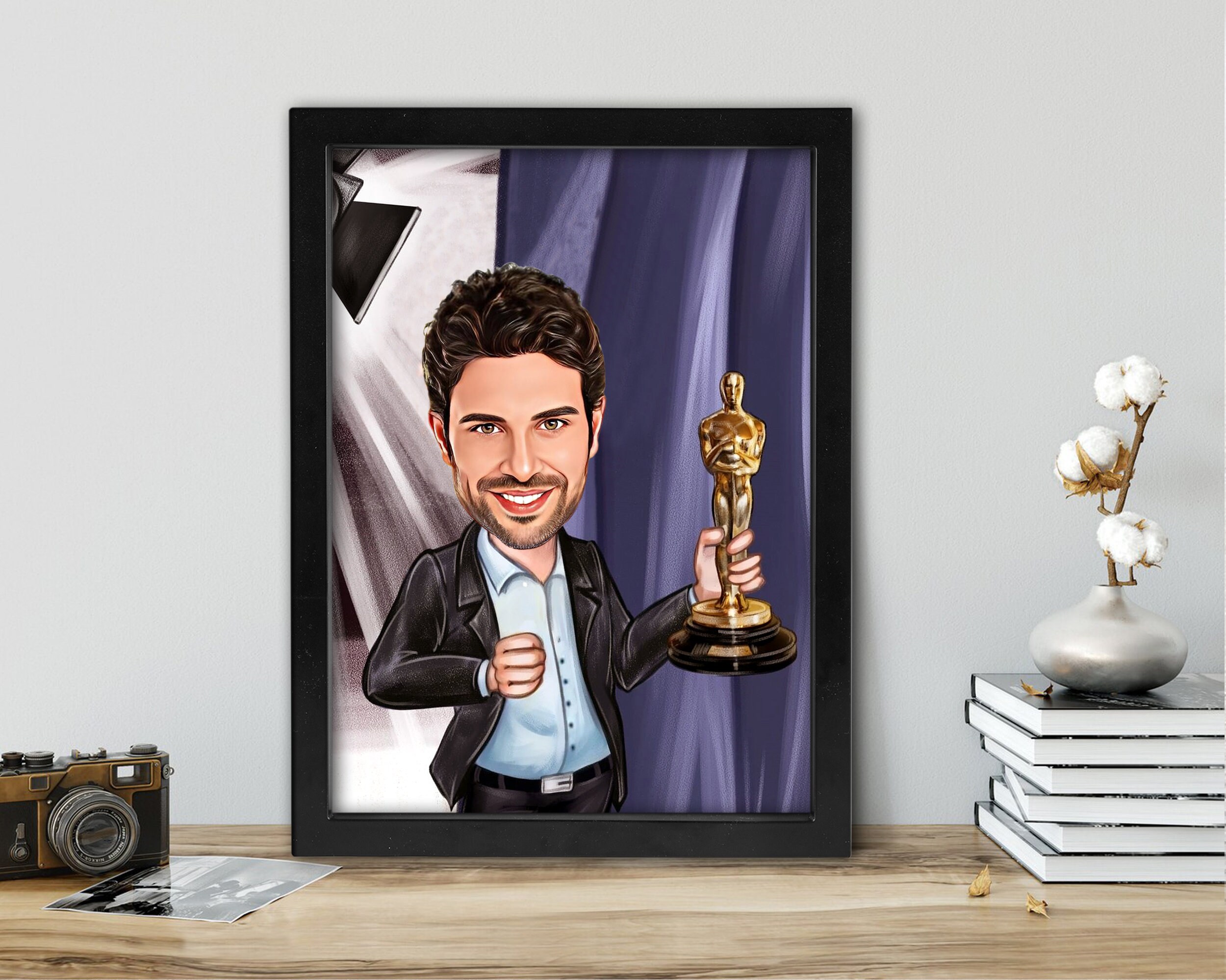 Personalized Oscar Caricature: Custom Photo Cartoon Award (digital ...