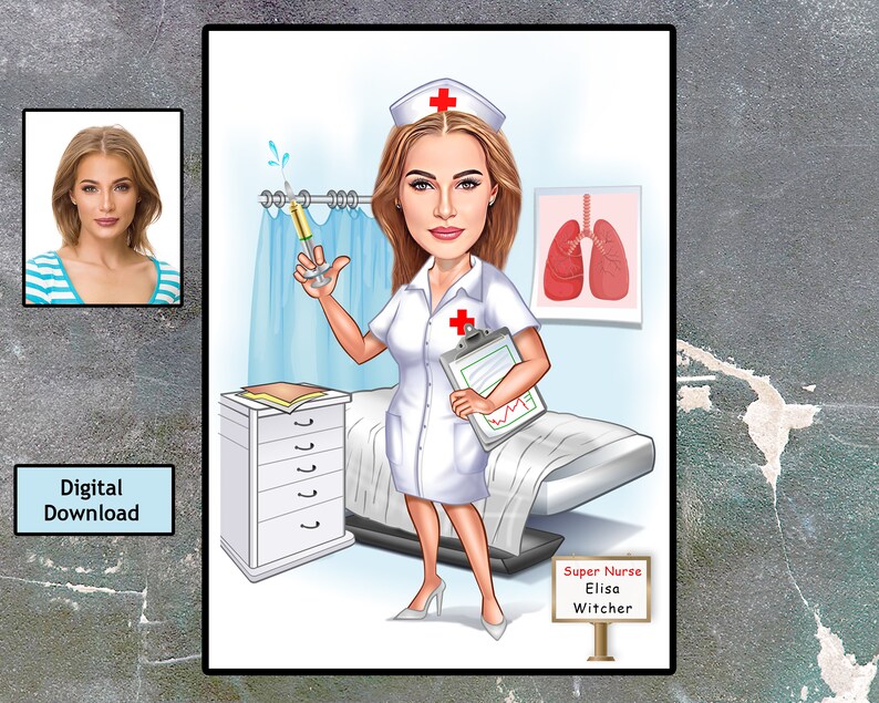 Nurse Caricature Gift Medical Student Graduation Card - Etsy