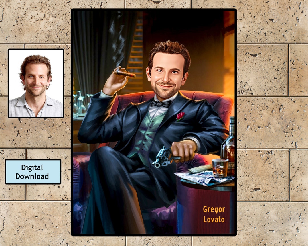 Men Boss Gift, Mafia Caricature From Photo, Funny Boss Gift for Men ...