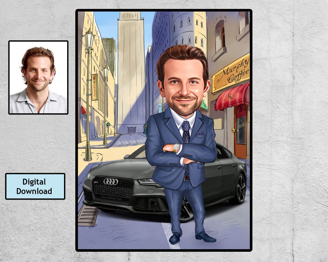 Custom Car Caricature Portrait: Birthday Gift (digital Download) - Etsy