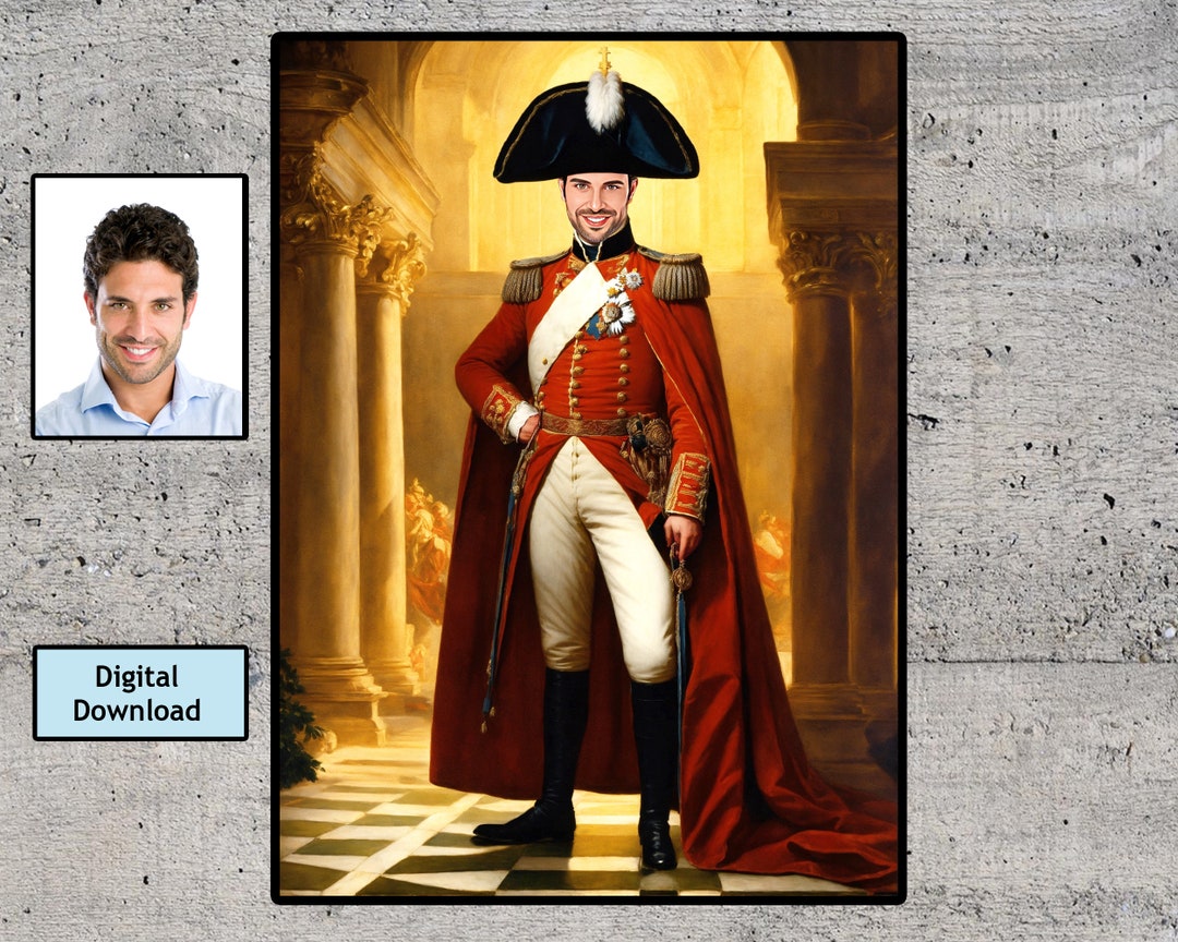 Custom Napoleon Bonaparte Portrait From Photo, Renaissance Portrait ...
