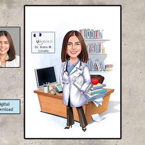 Urology Doctor Caricature Gift: Personalized Surgeon Cartoon (digital ...