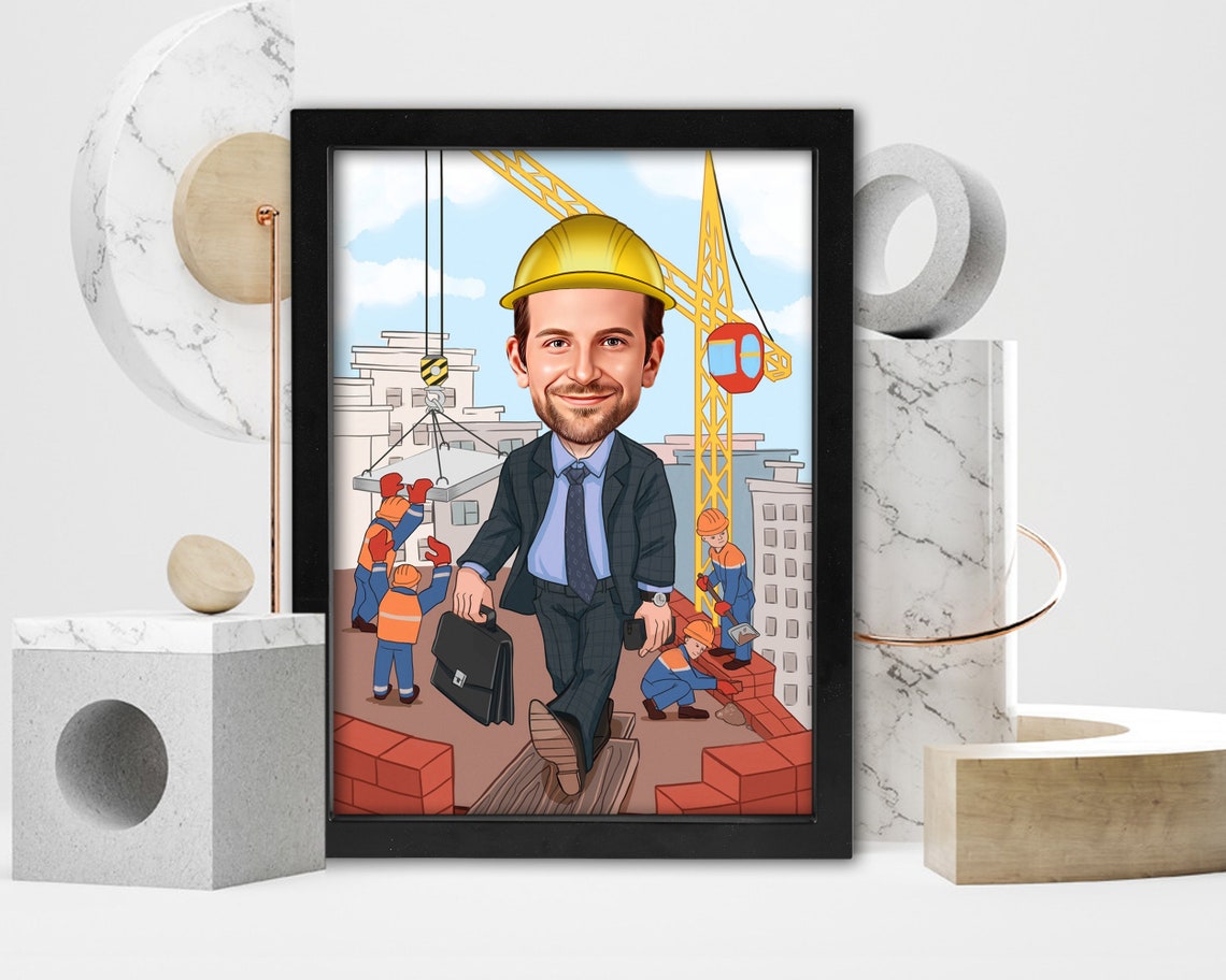 Custom Civil Engineer Caricature Portrait From Photo (digital Download ...