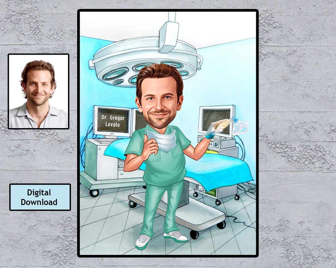 Anesthesiologist Gift - Custom Portrait From Your Photo - Crna Gift ...