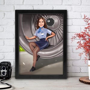 Hostess Caricature Drawing From Photo, Personalized Hostess Caricature ...