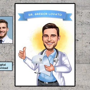 Custom Doctor Portrait, Doctor Gift, Graduation Gift for Medical ...