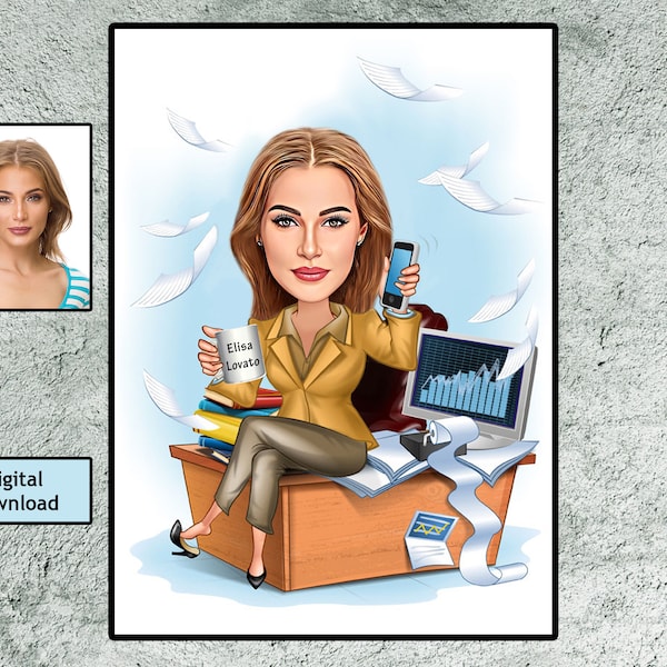 Boss Lady Cartoon Portrait - Etsy