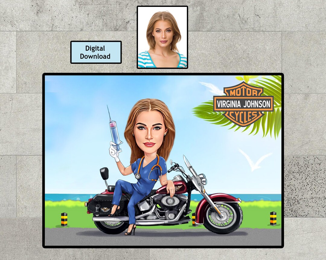 Personalized Female Doctor Motorcyclist Gift for Motorcycle - Etsy